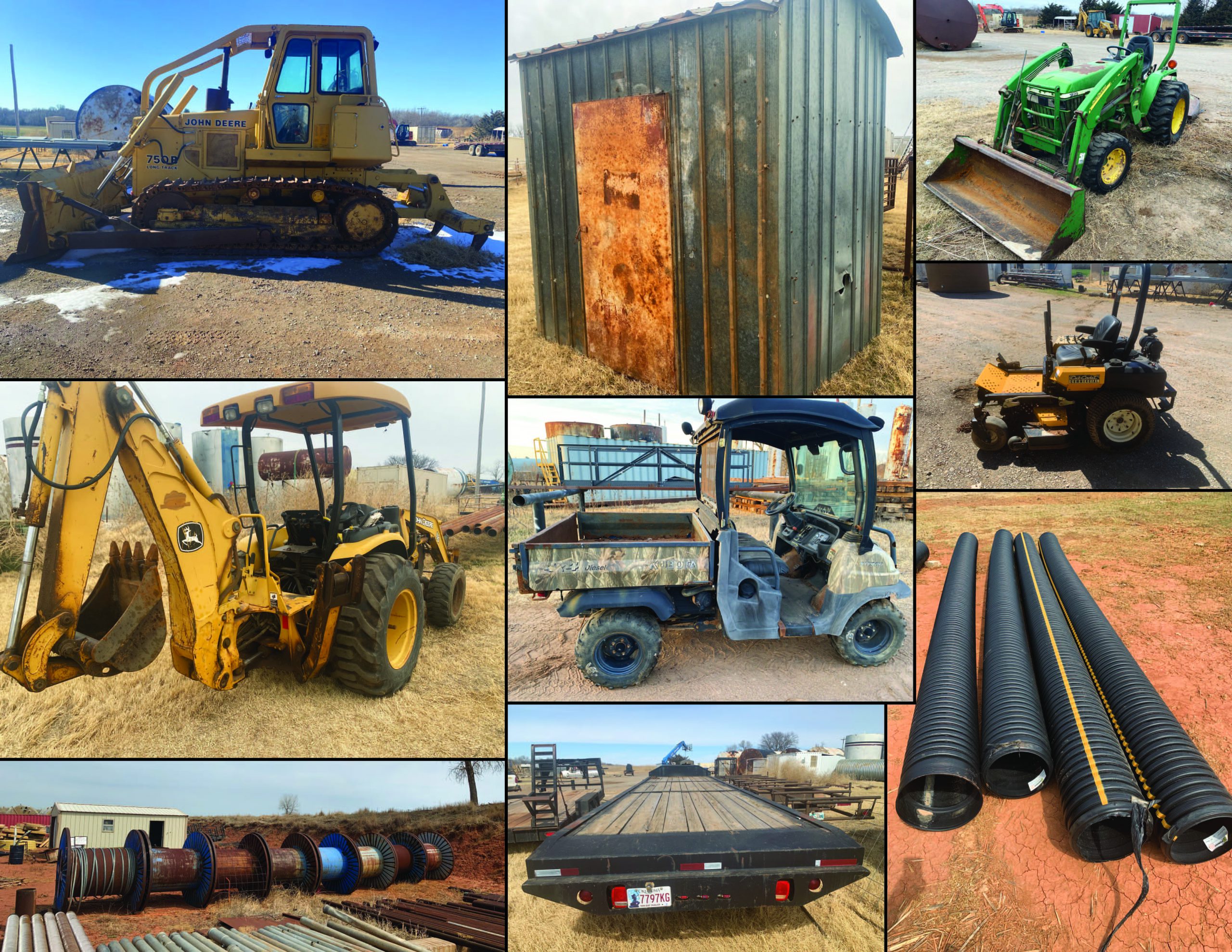 4/25 Dozer, Skid Steer, Backhoe, Tractor, Trailers, Deer Blinds, Pipe ...