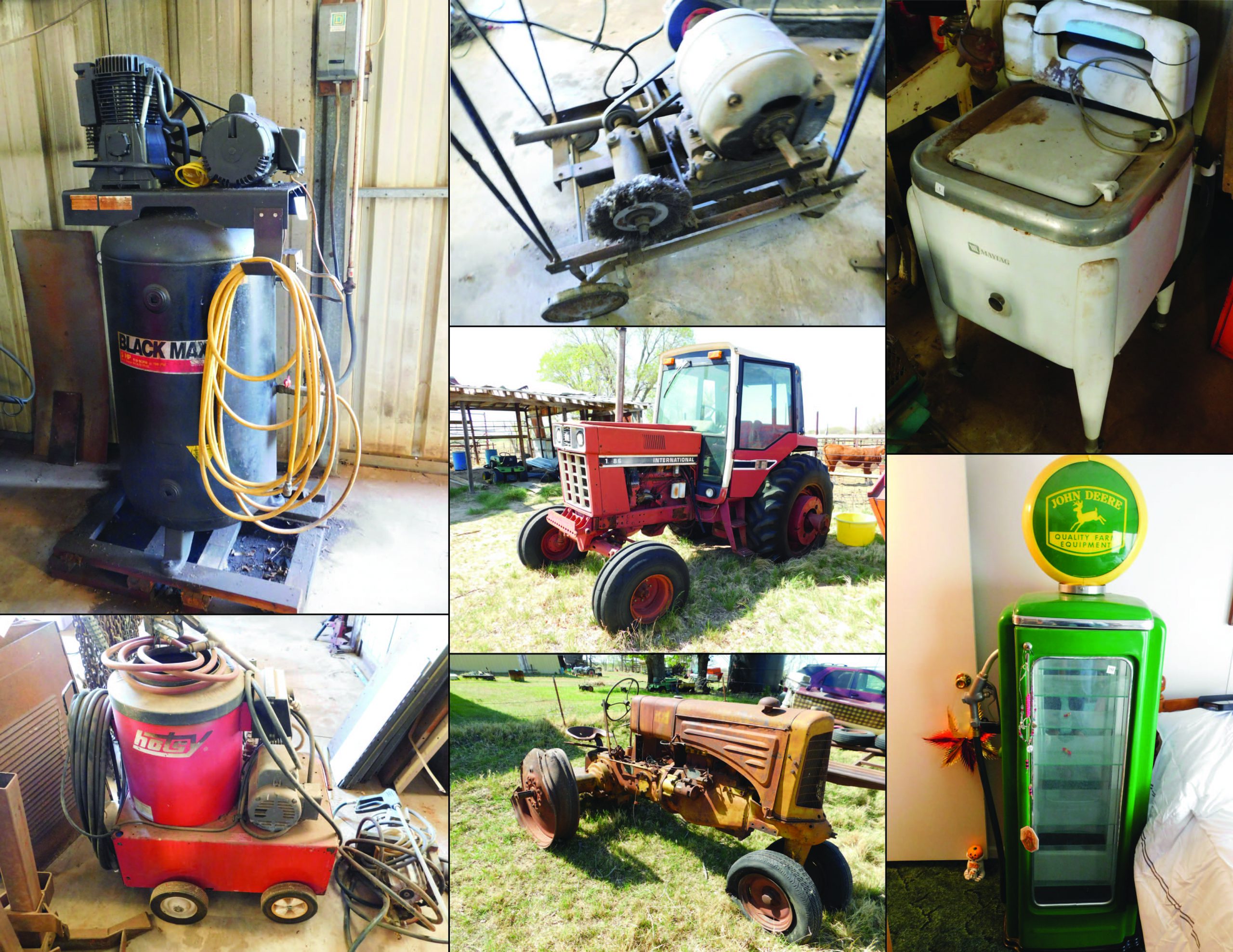 5/23 John Deere ATV, Tractors, Maytag Wringer Washer, Tools, Kawasaki 3 ...